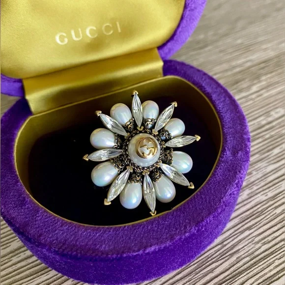 Gucci Interlocking G Flower Rings (Set of 3) Rings